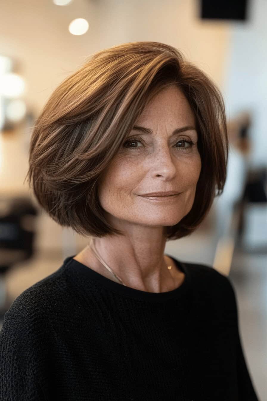 15 Trendige Gestufte Bob Frisuren Ab 50 Die Dich Inspirieren Werden ...
